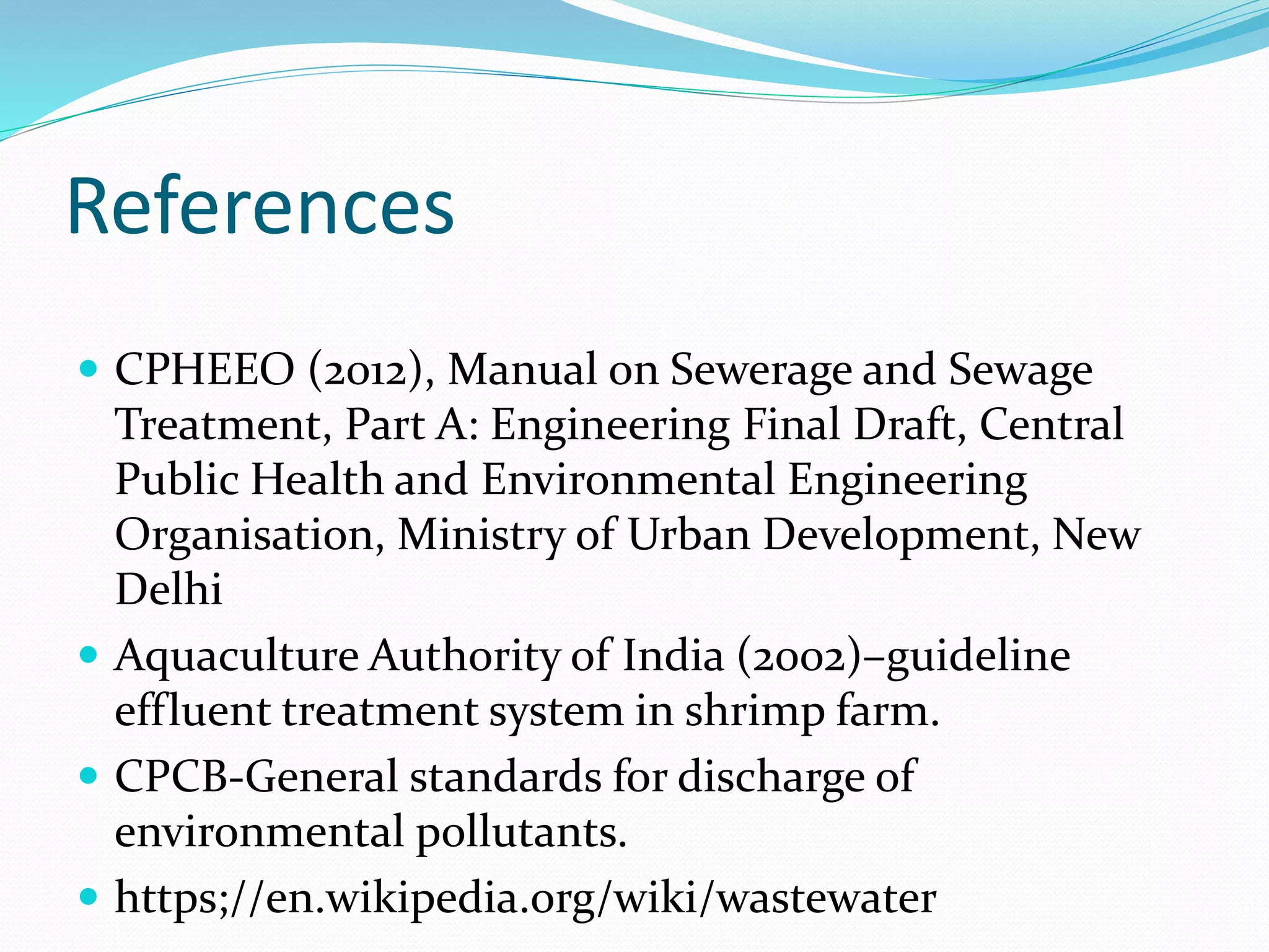 standard of waste water discharged in india. | PPTX