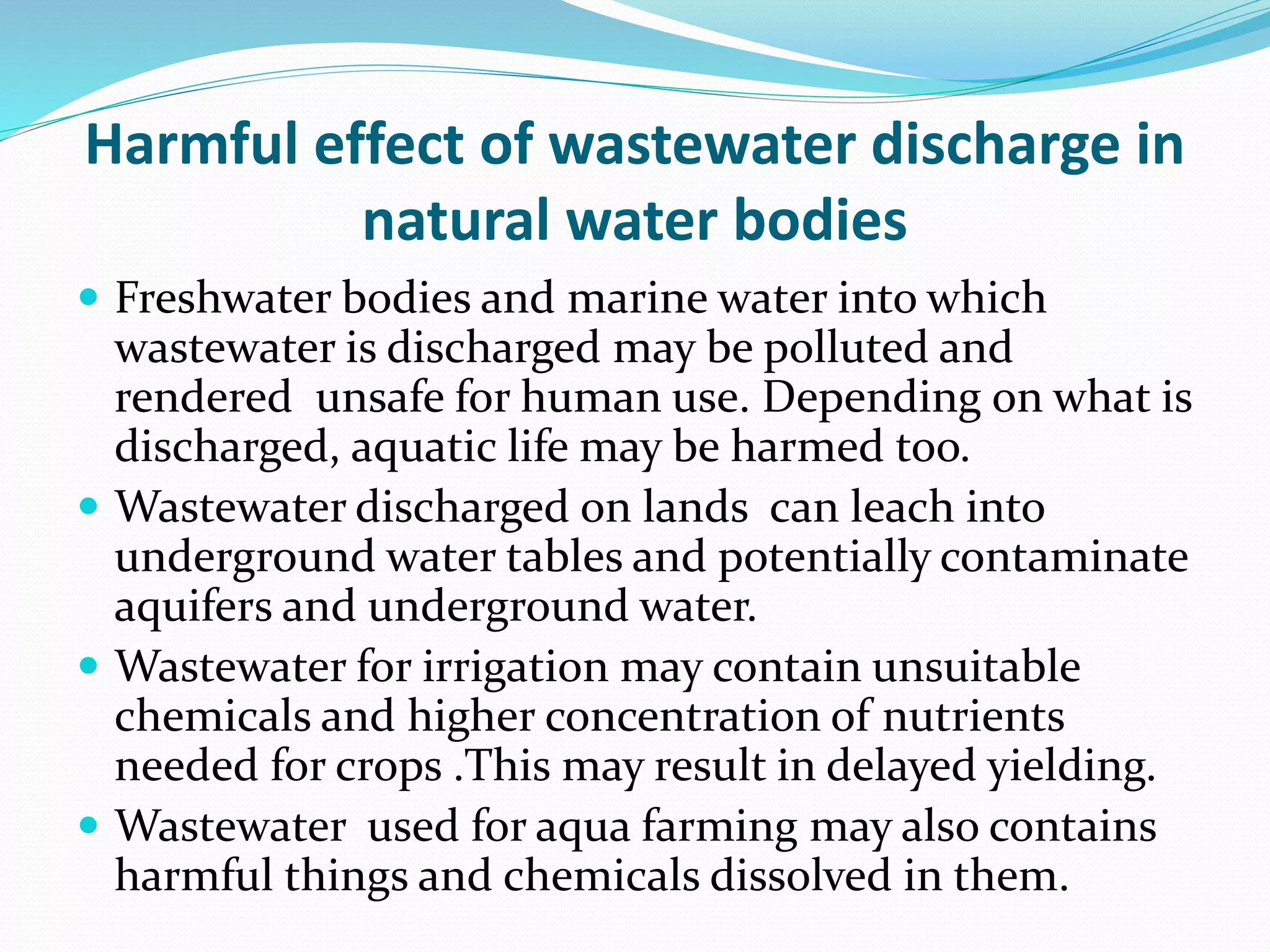 standard of waste water discharged in india. | PPTX