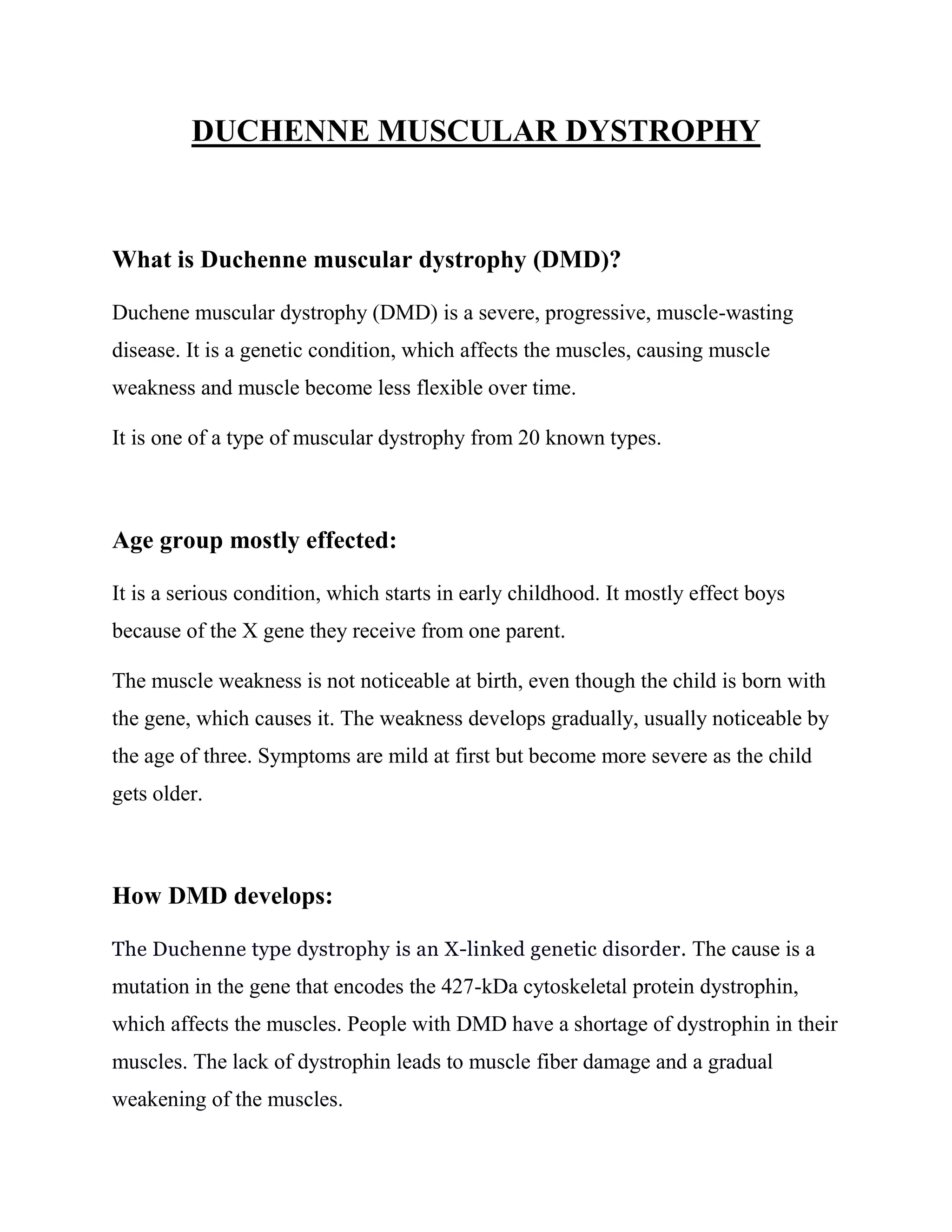 Duchene muscular dystrophy | PDF