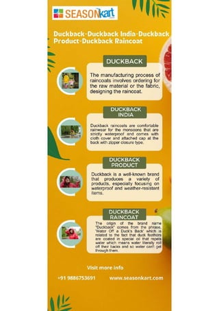 Duckback-Duckback India-Duckback Product-Duckback Raincoat | PDF ...