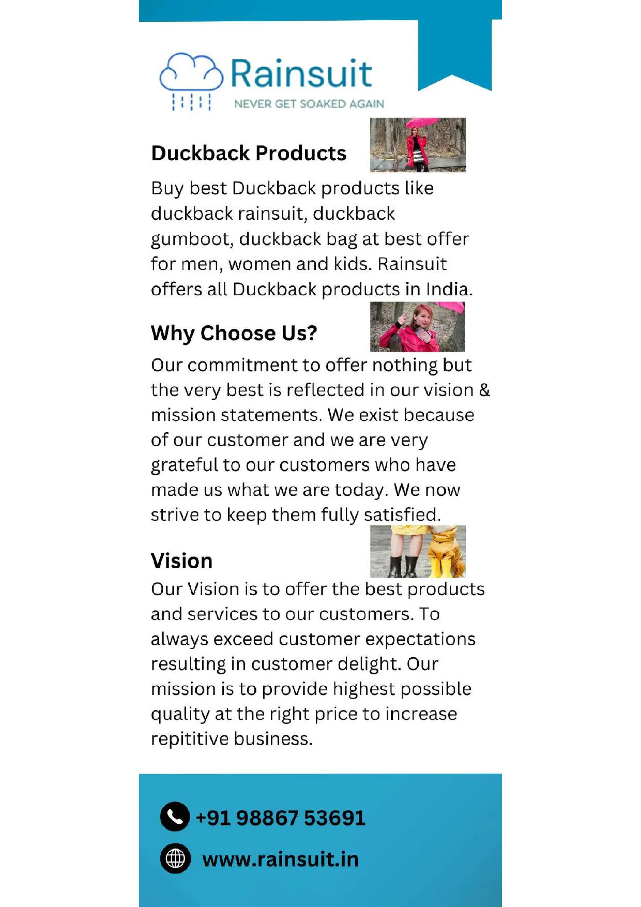 Duckback-Duckback Rainsuit-Duckback in Bangalore | PDF