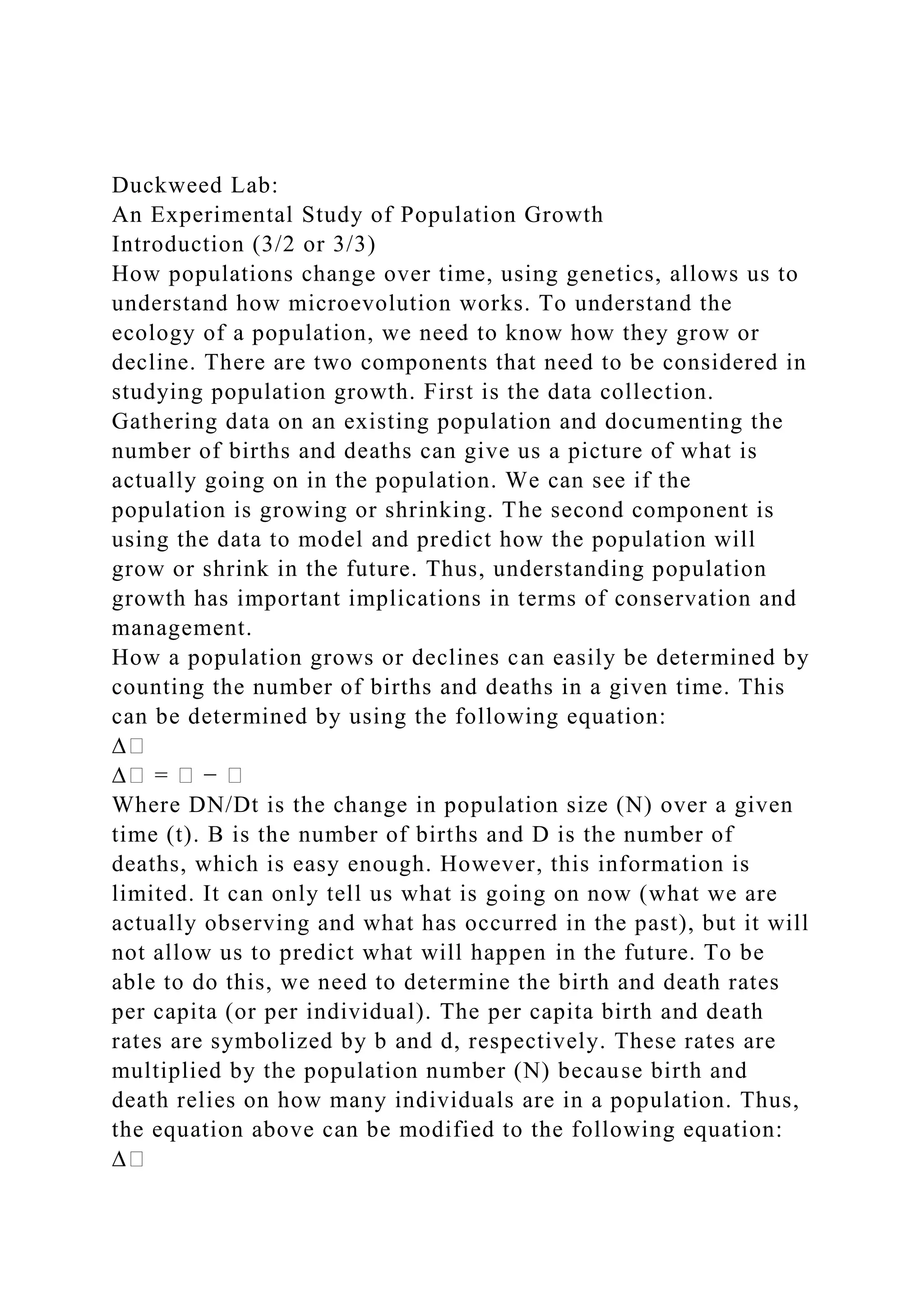 Duckweed LabAn Experimental Study of Population Growth Introd.docx