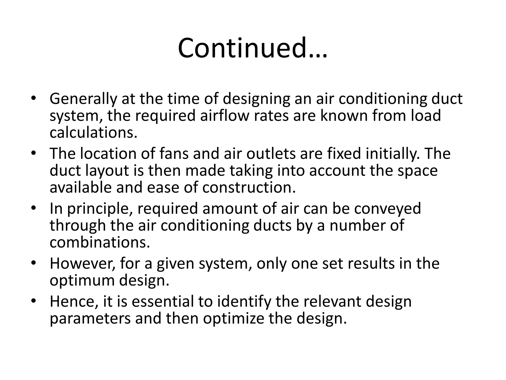 Duct design in HVAC for mechanical engineering degree study material | PDF