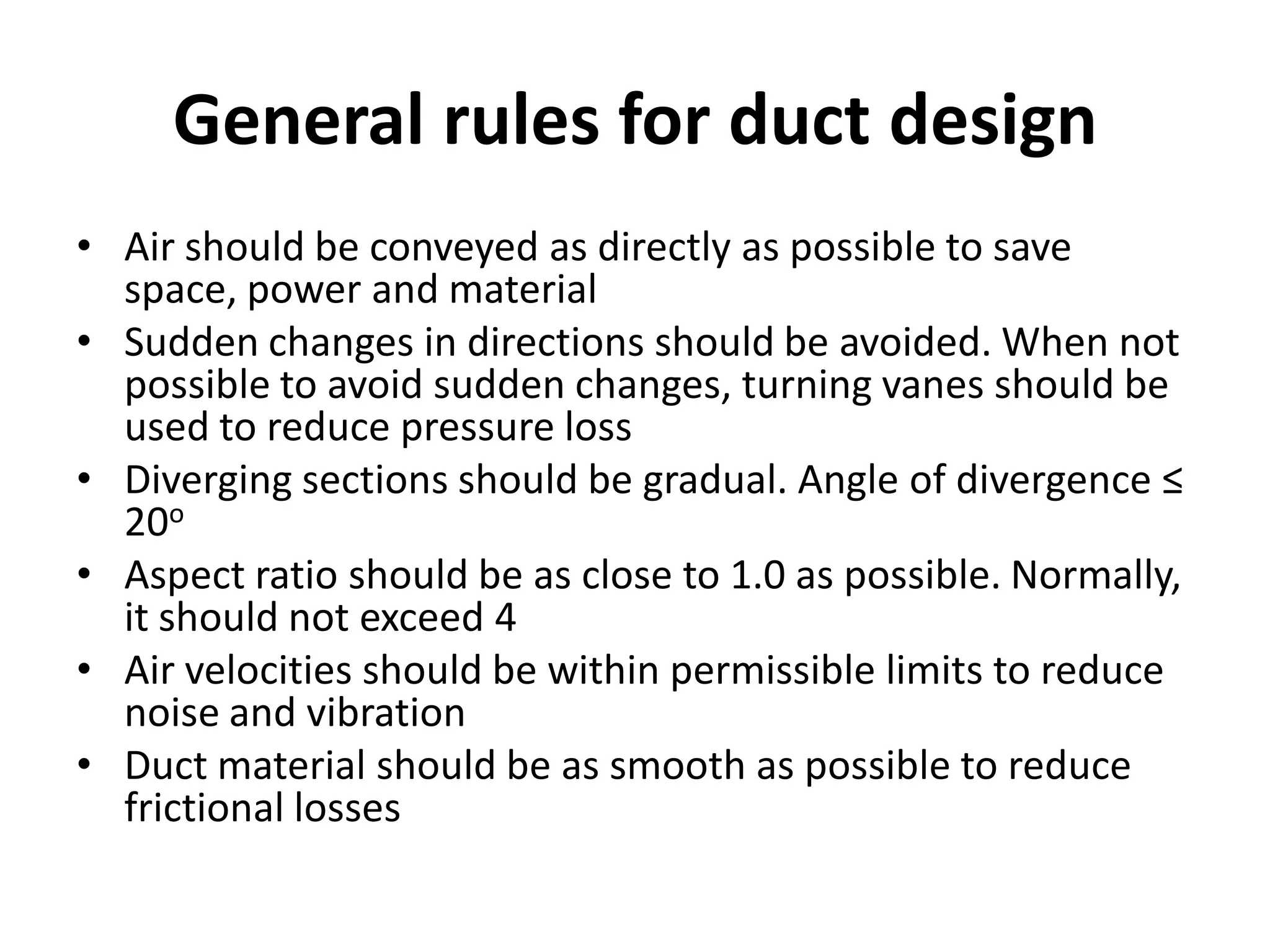 Duct design in HVAC for mechanical engineering degree study material | PDF