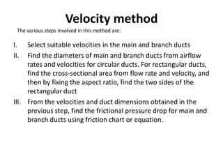 Duct design in HVAC for mechanical engineering degree study material | PDF