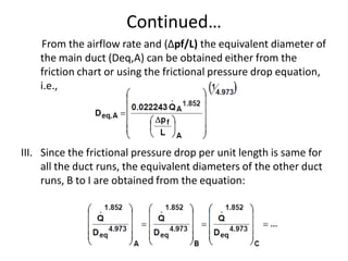 Duct design in HVAC for mechanical engineering degree study material | PDF