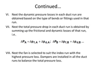 Duct design in HVAC for mechanical engineering degree study material | PDF