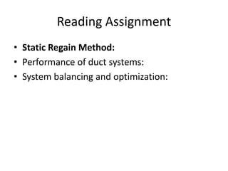 Duct design in HVAC for mechanical engineering degree study material | PDF
