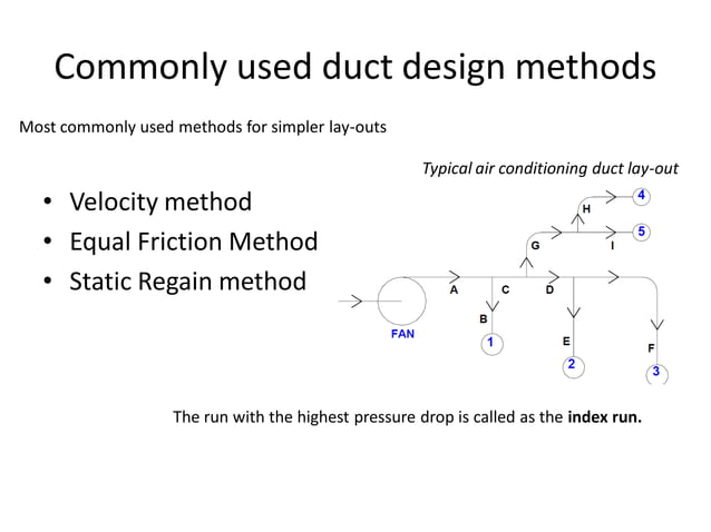 Duct design in HVAC for mechanical engineering degree study material | PDF