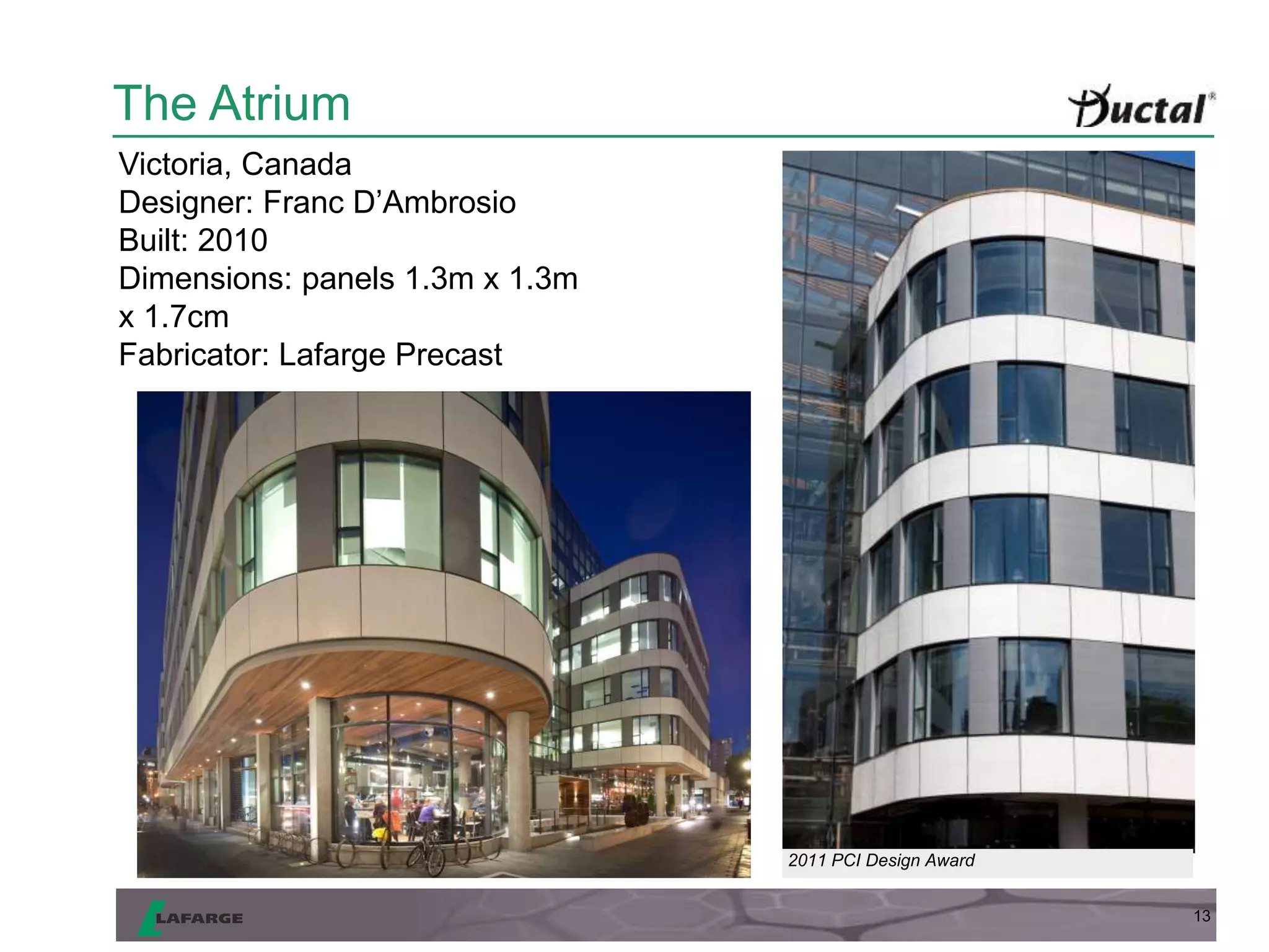 Ductal architecture presentation | UHPC | Precast concrete | PPTX