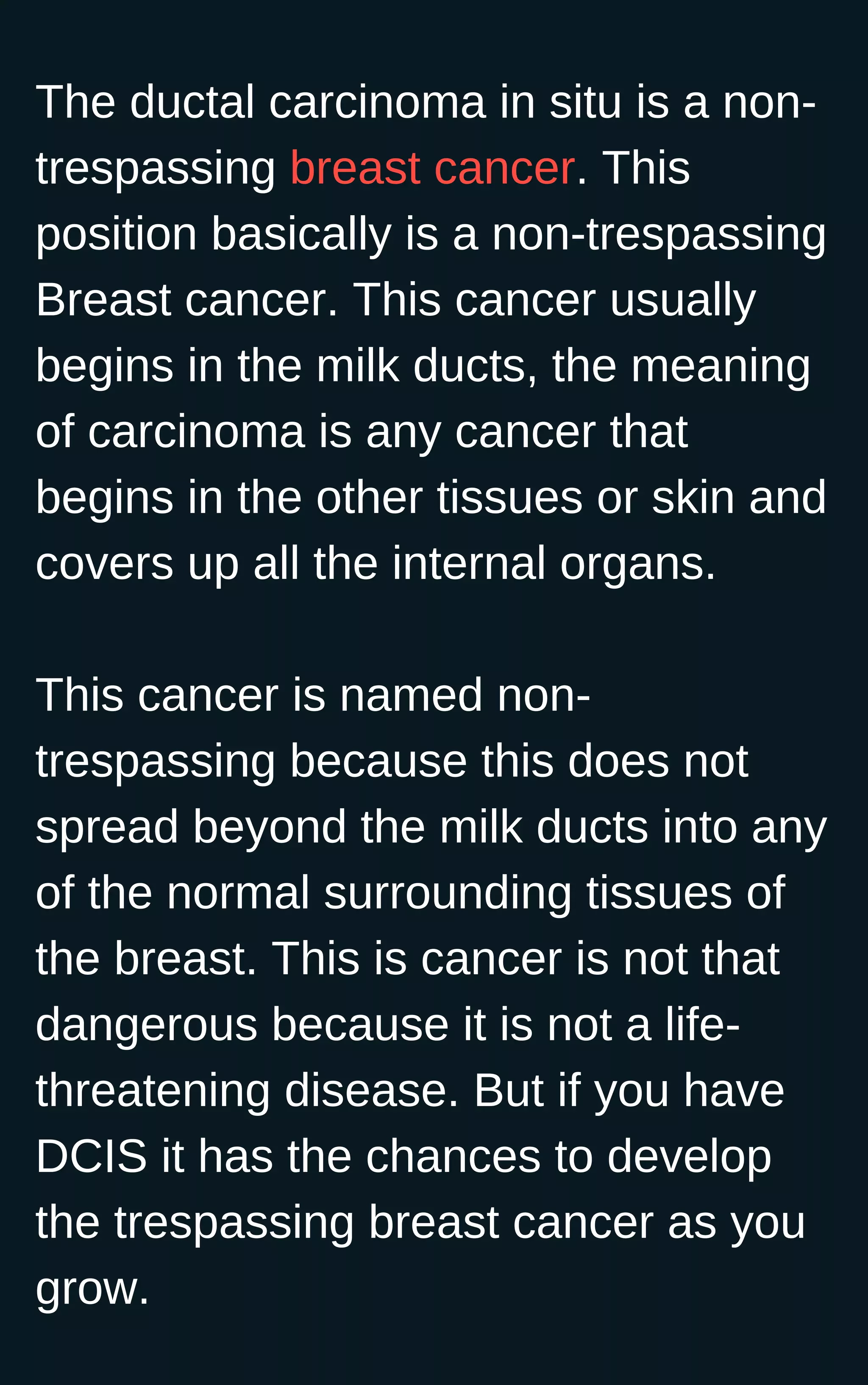 Ductal Carcinoma In Situ of Your Breast | Breast Cancer Treatment in ...