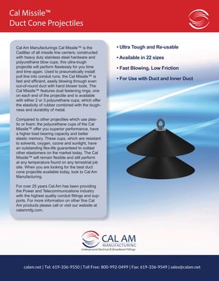Cal Missile Brand Duct Projectiles | PDF