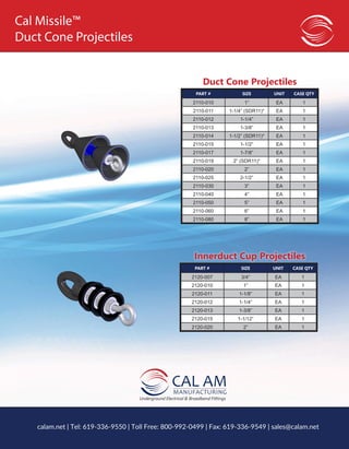 Cal Missile Brand Duct Projectiles | PDF