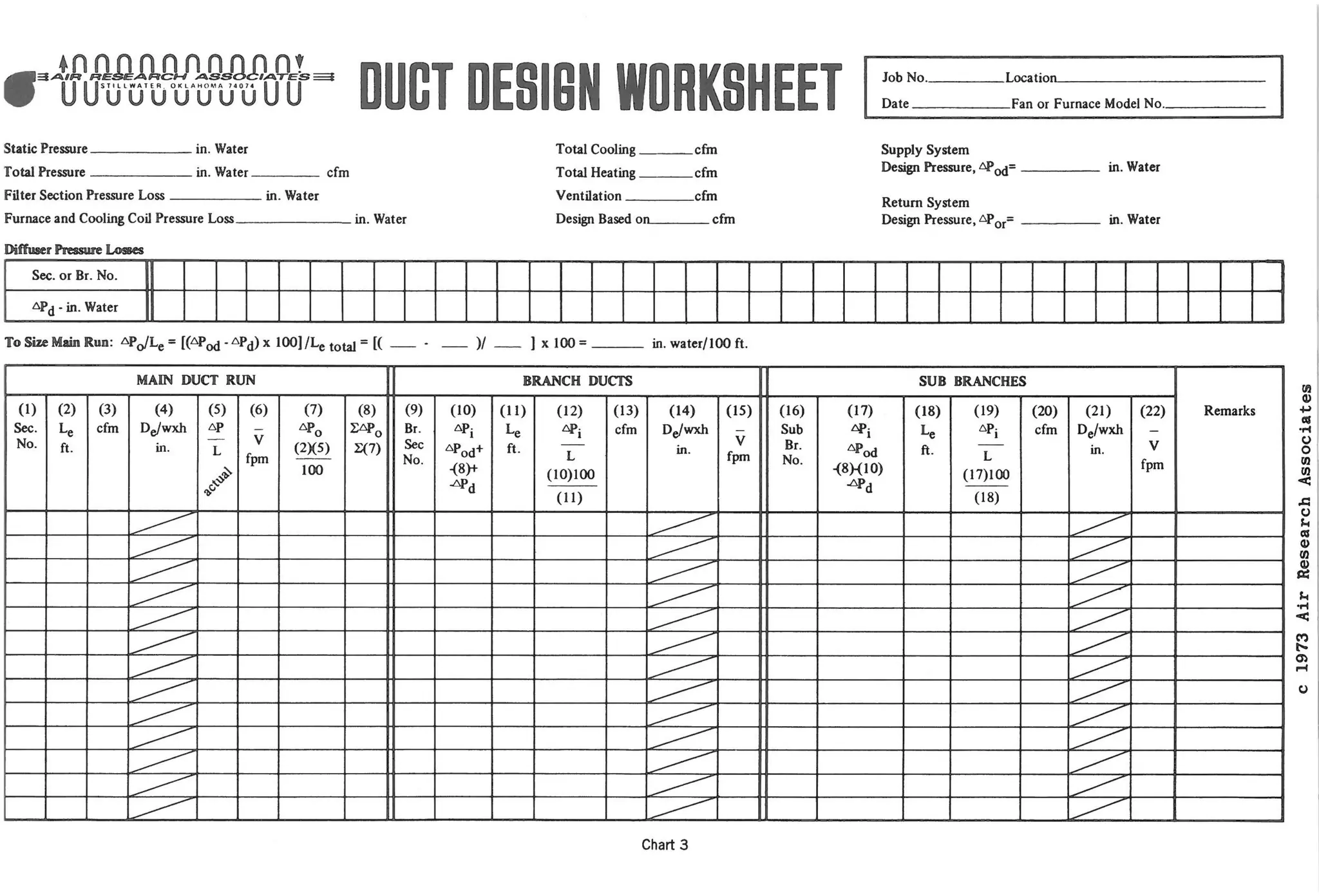 Duct design worksheet chart3 | PPT