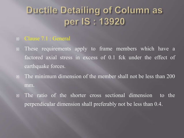 Ductile detailing IS 13920 | PPTX | Civil Engineering Industry | Industries