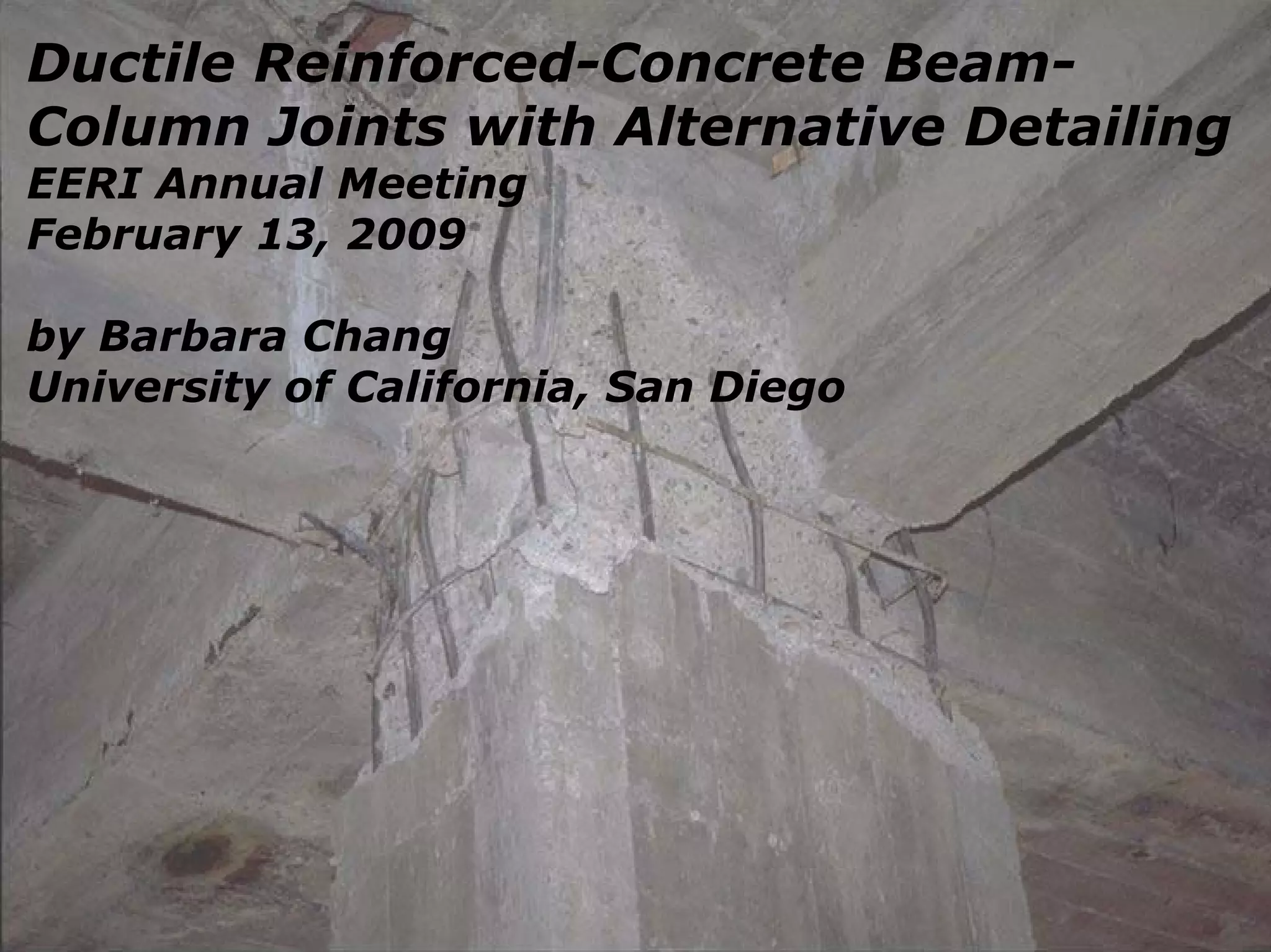 Ductile reinforced concrete beam-column joints with alternative ...
