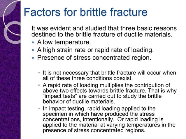 DUCTILE TO BRITTLE TRANSITION of Materials | PPT