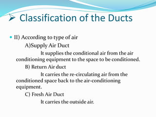 Ducts (Air condtitoned Ay System) | PPTX