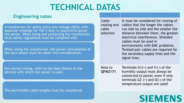 Siemens Duct sensor | PPTX | Physics | Science