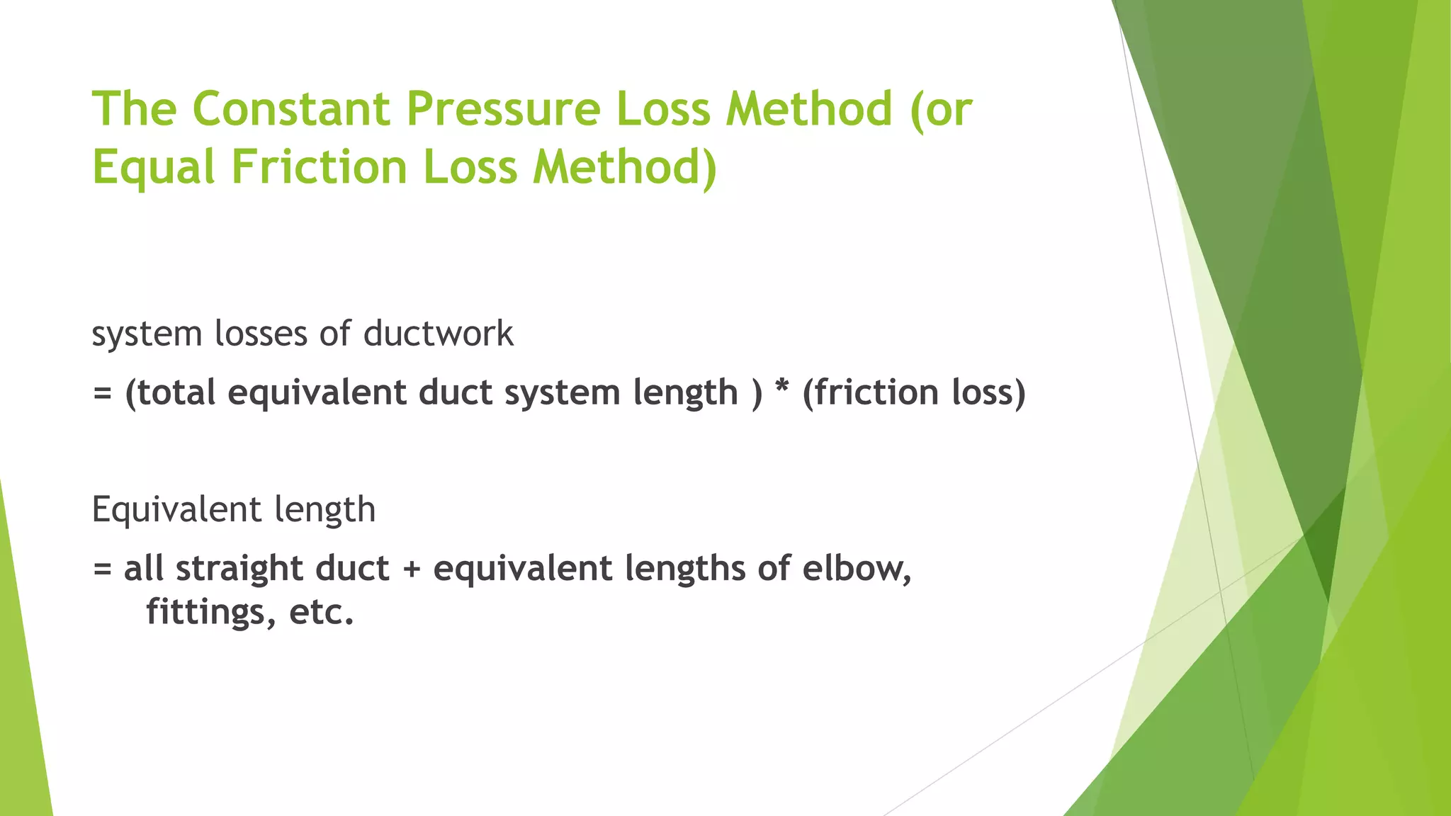 Duct sizing methods and filter types | PPTX