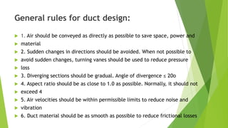Duct sizing methods and filter types | PPTX
