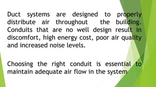 Duct sizing methods and filter types | PPTX