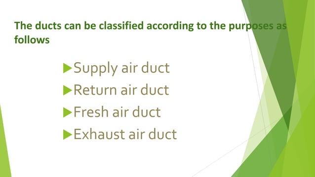 Duct sizing methods and filter types | PPTX