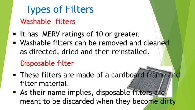 Duct sizing methods and filter types | PPTX