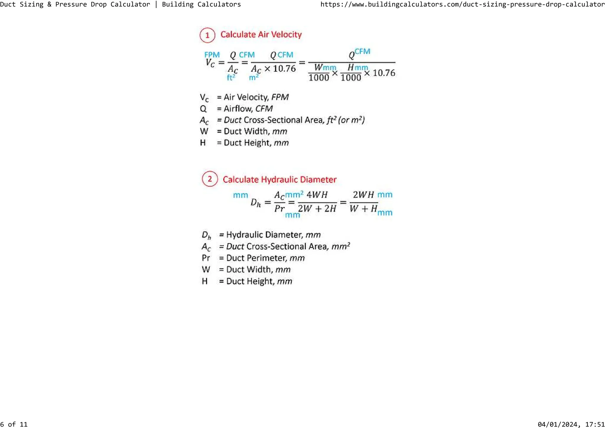 Duct Sizing & Pressure Drop Calculator.pdf