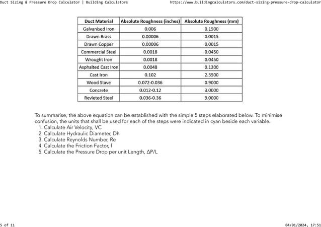 Duct Sizing & Pressure Drop Calculator.pdf