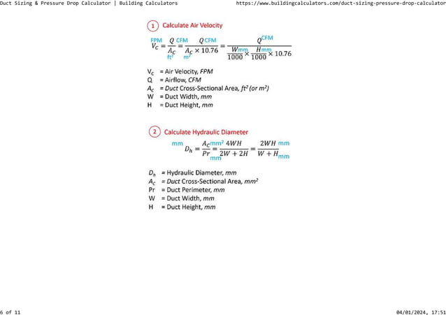 Duct Sizing & Pressure Drop Calculator.pdf