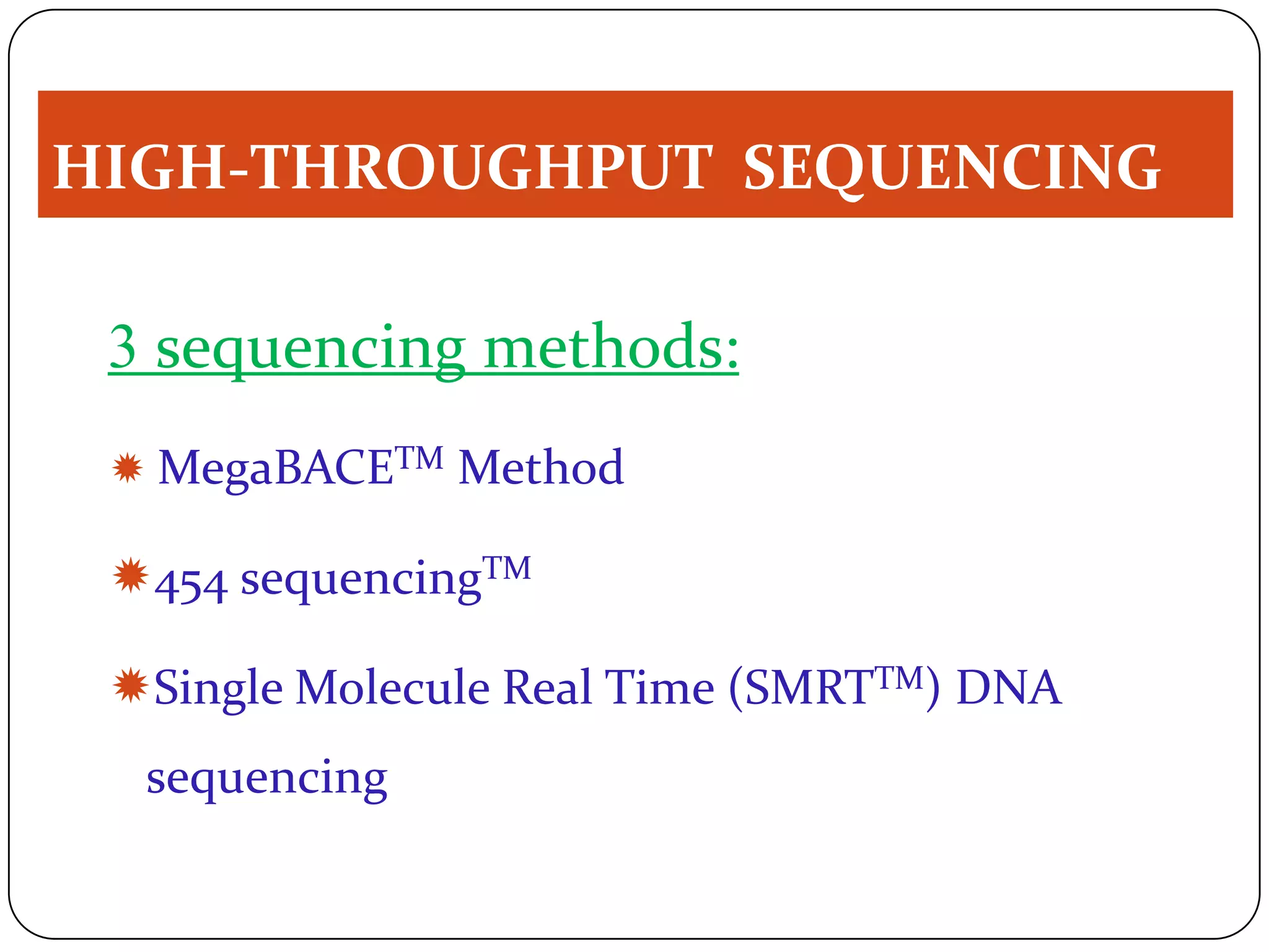 Comparison Of Three High Throughput Sequencing Techniques Ppt