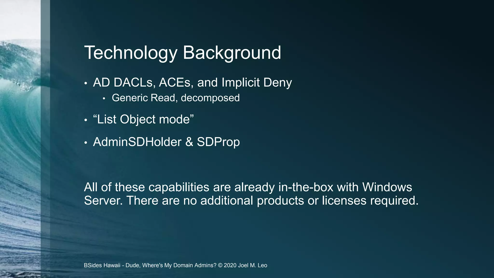 BSides Hawaii 2020: Dude, Wheres My Domain Admins | PPT