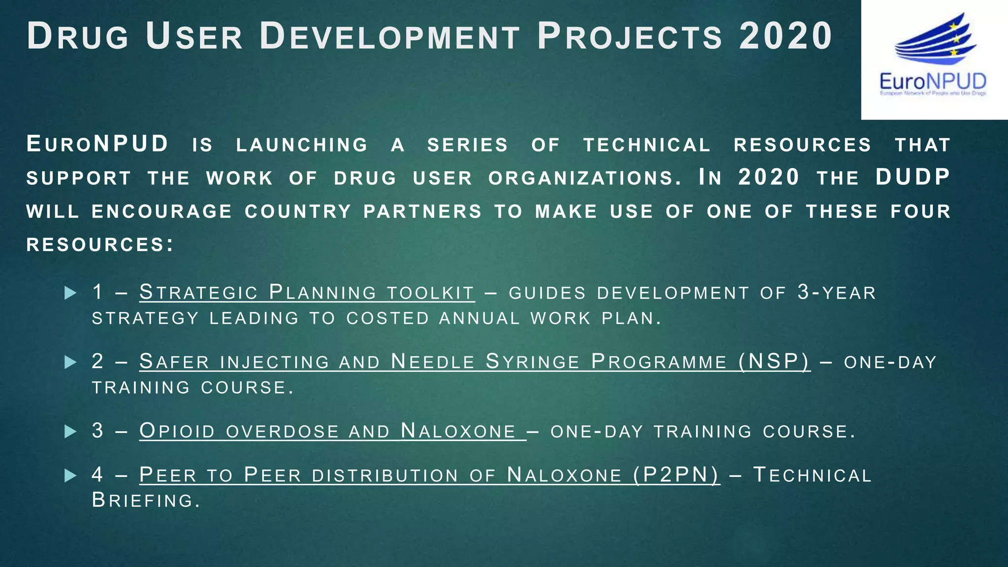 Drug User Development Project | PPT
