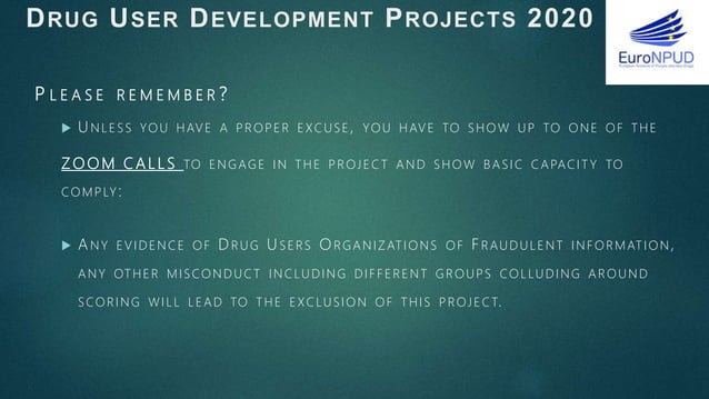 Drug User Development Projects - Public | PPT