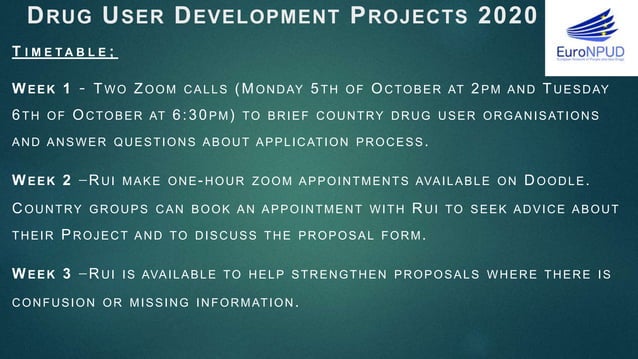 Drug User Development Projects - Public | PPT