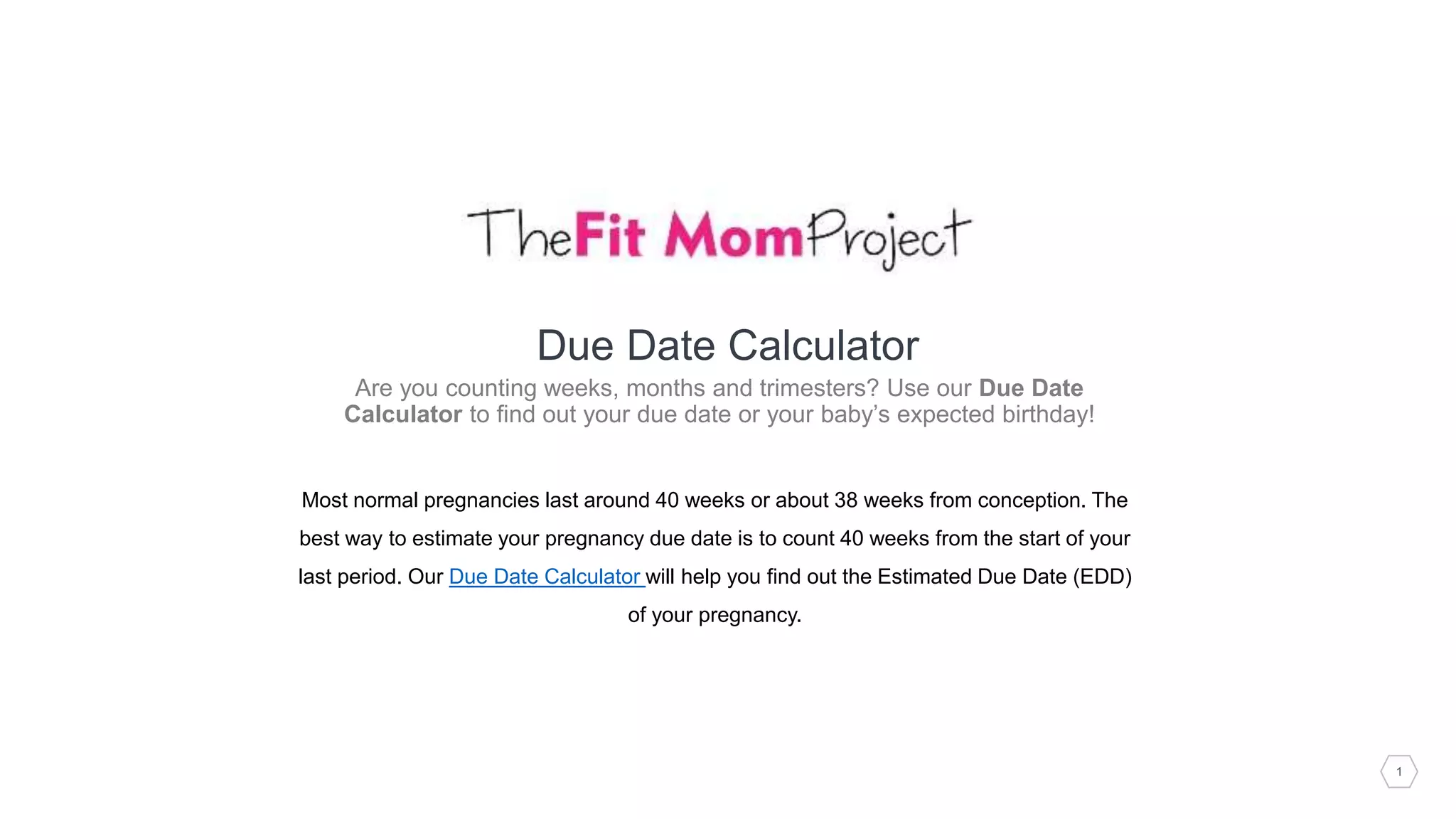 Due Date Calculator | PPT