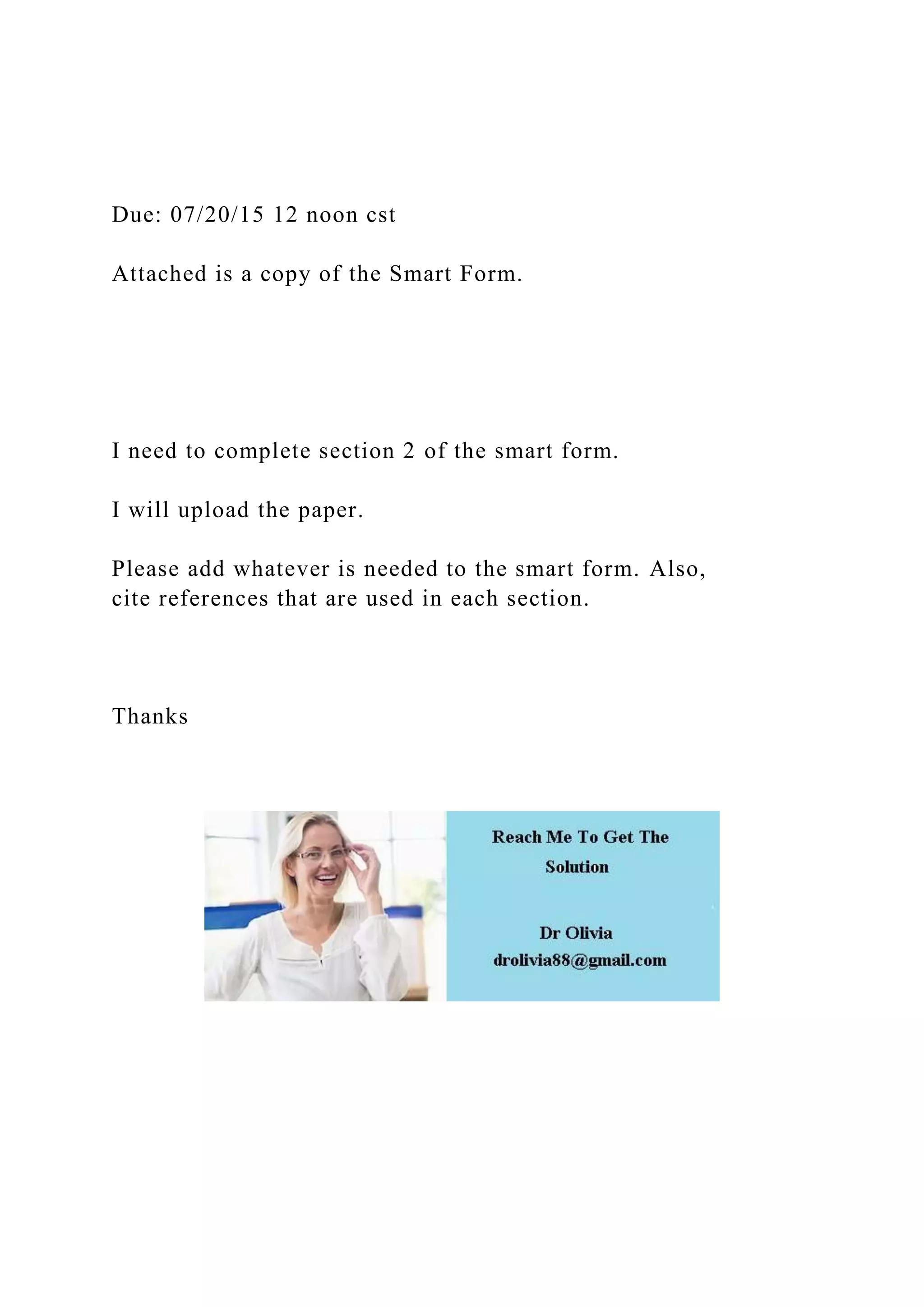 Due 072015 12 noon cst Attached is a copy of the Smart Fo.docx