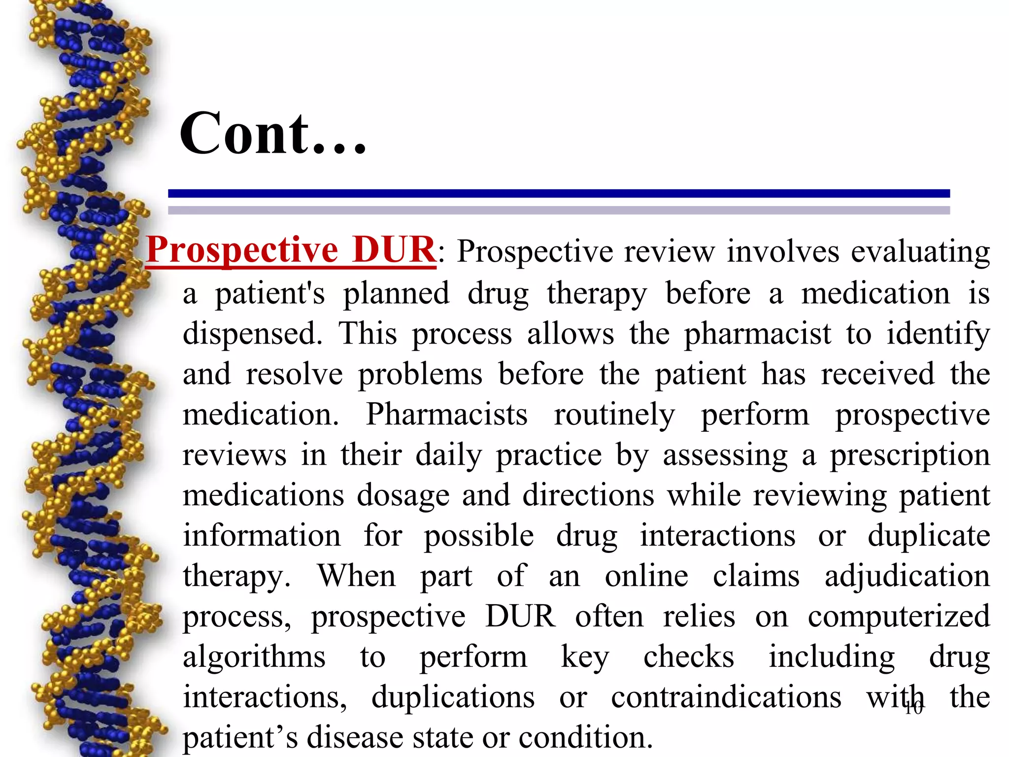 Drug utilization evaluation(DUE) & Drug utilization review) | PPT