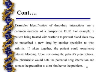 Drug utilization evaluation(DUE) & Drug utilization review) | PPT
