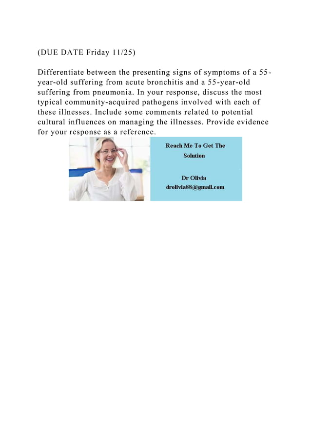 (DUE DATE Friday 1125) Differentiate between the presenting sig.docx