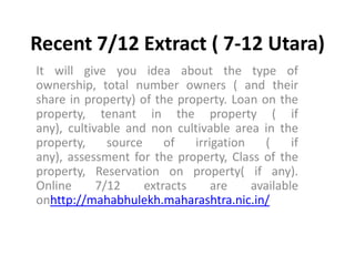 Due diligence of land in maharashtra | PPTX