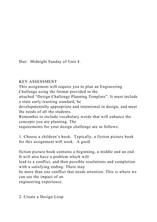 Due Midnight Sunday of Unit 4. KEY ASSESSME.docx