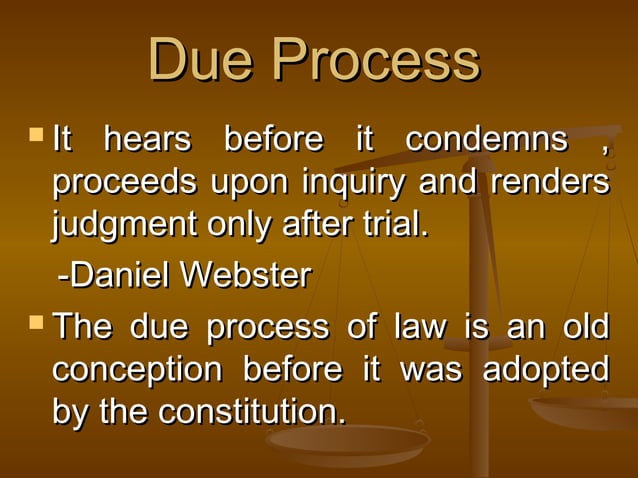 Due process of law | PPT | Law
