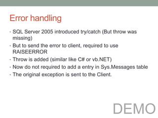 Exciting Features for SQL Devs in SQL 2012 | PPT