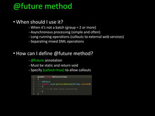 Batchable vs @future vs Queueable | PPT