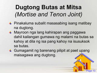 Dugtungan sa kahoy | PPTX