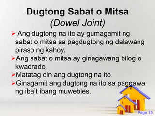 Dugtungan sa kahoy | PPTX