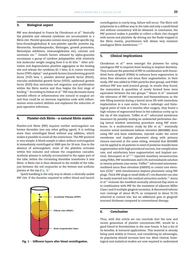 Platelet rich fibrin: an autologous bioactive membrane | PDF