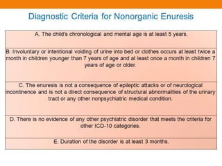 elimination disorders ( enuresis , encopresis) | PPTX